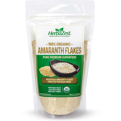 Amaranth Flakes - Organic & Convenient - HerbaZest