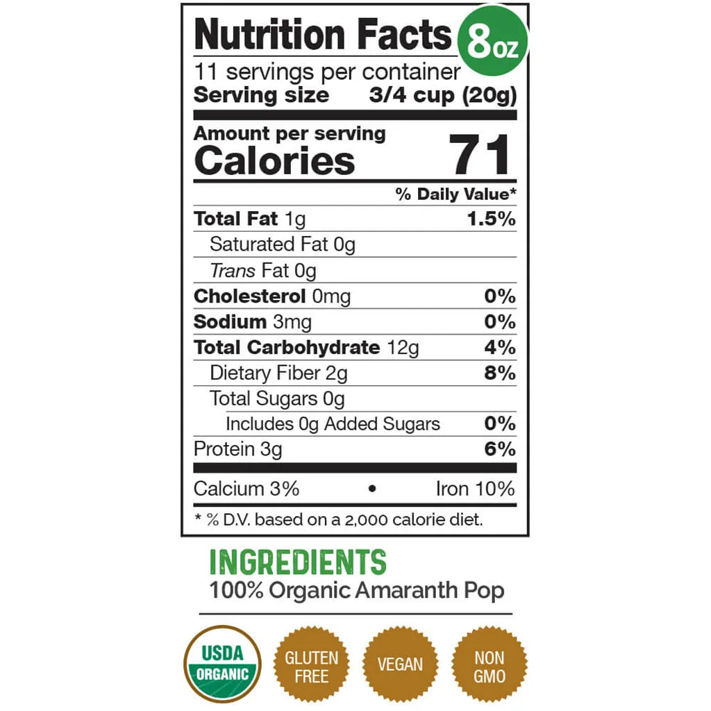 Amaranth Pop - Organic & Convenient - HerbaZest